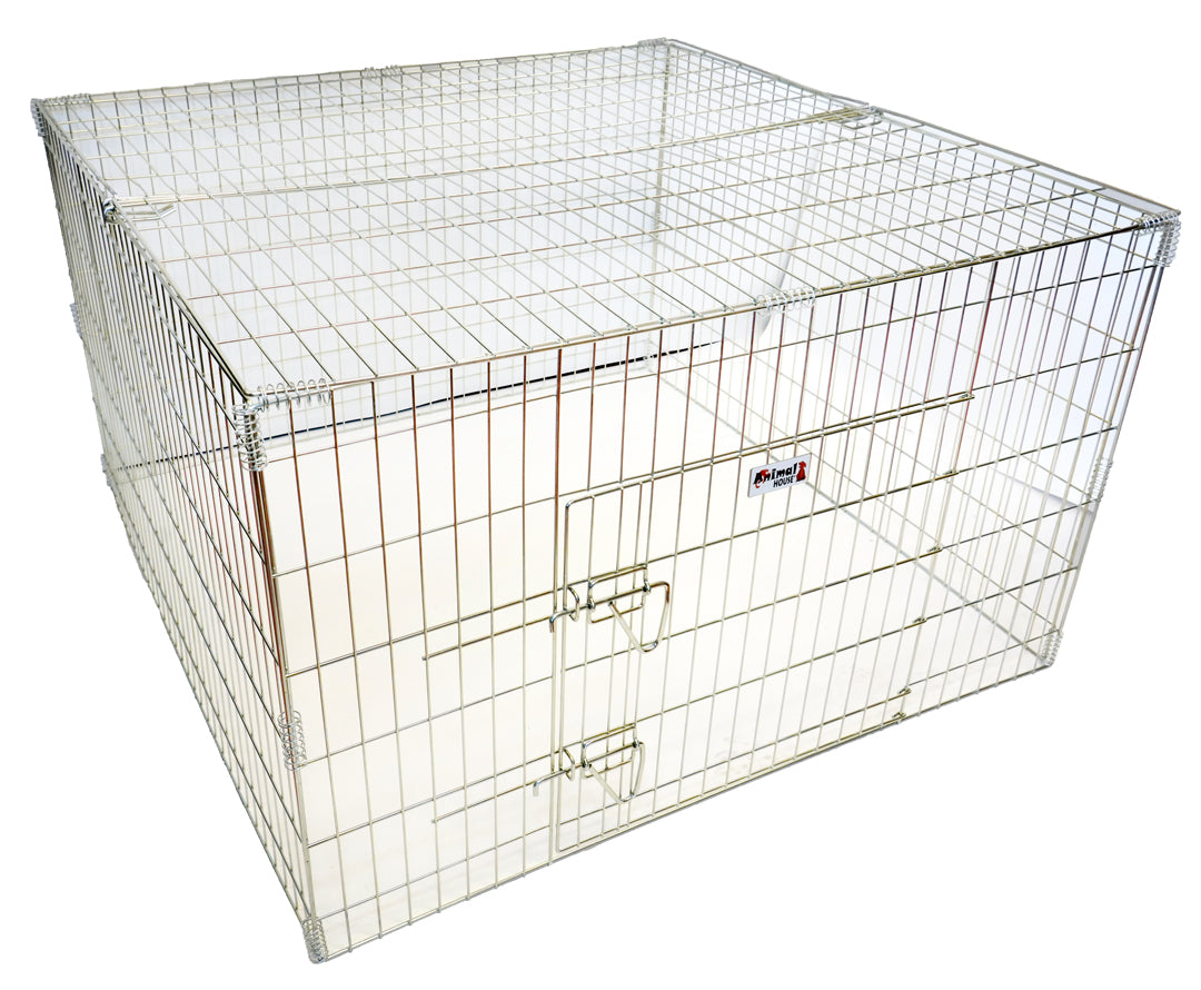 Animal House Dog Pen with Lid - 40" X 40" X 24" (101 X 101 X 61cm) - P ...